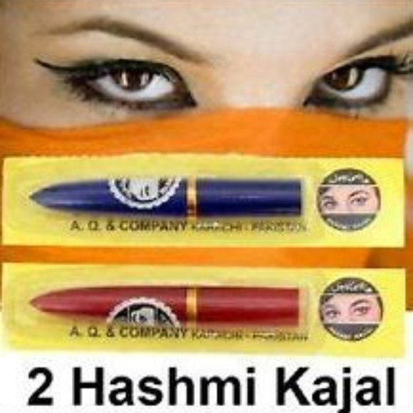 Hashmi Kajal | Makeup | 2 Black Arabic Kajal Eyeliner Surma Kohla ...